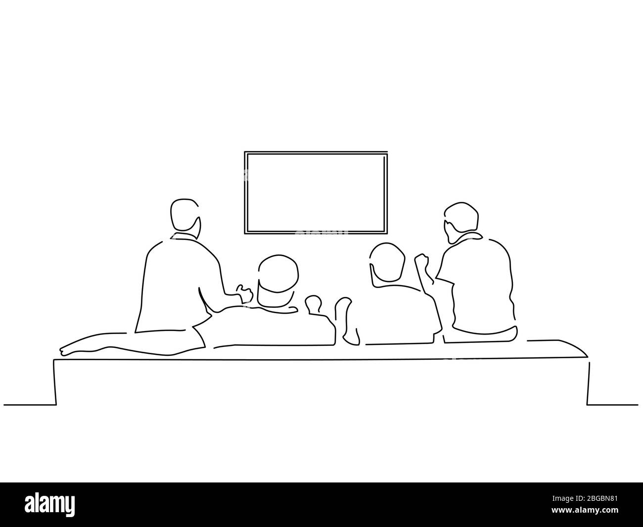 People at home isolated line drawing, vector illustration design Stock ...