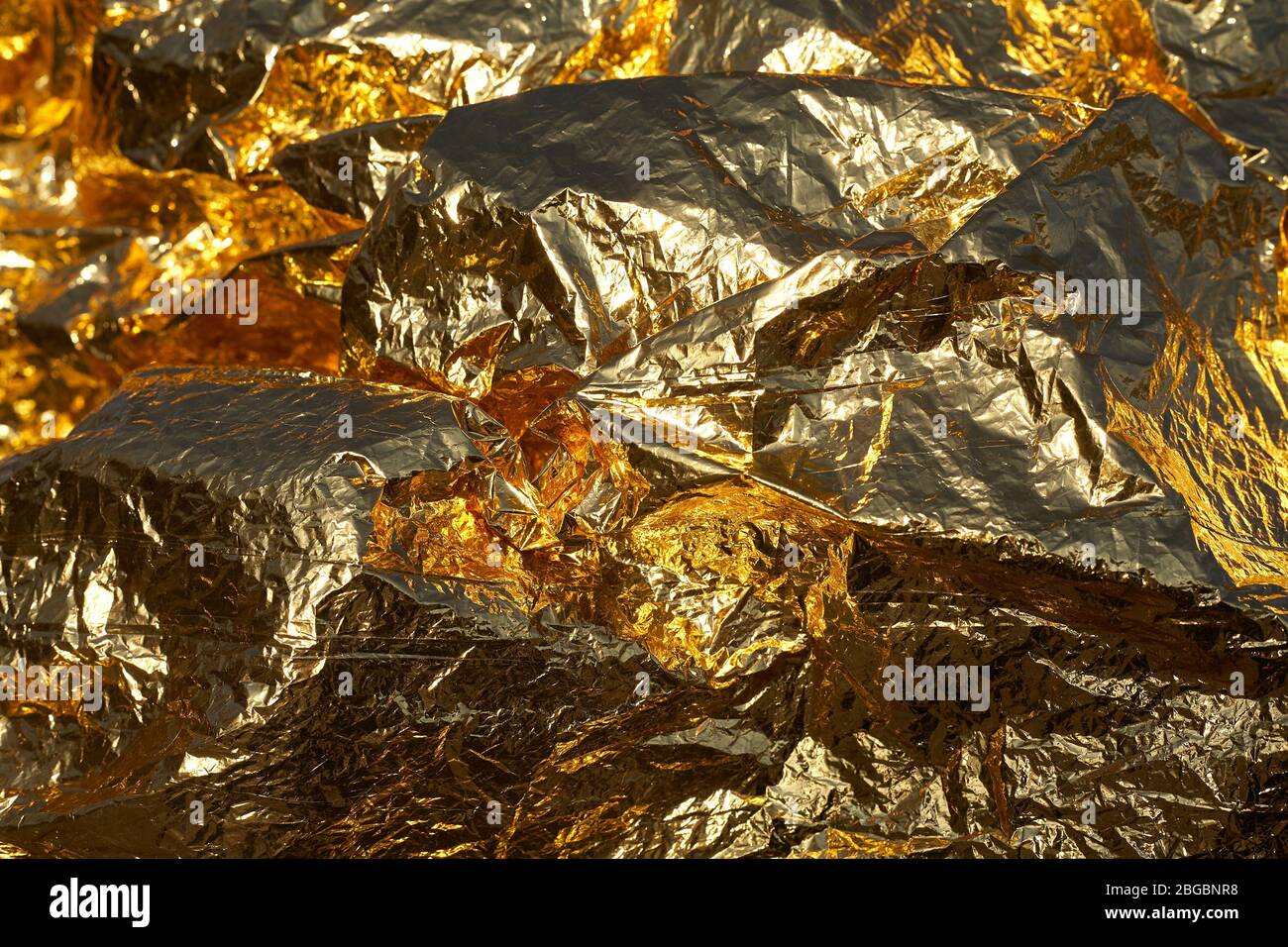 Texture of a thin crumpled sheet of foil. Crumpled foil background ...
