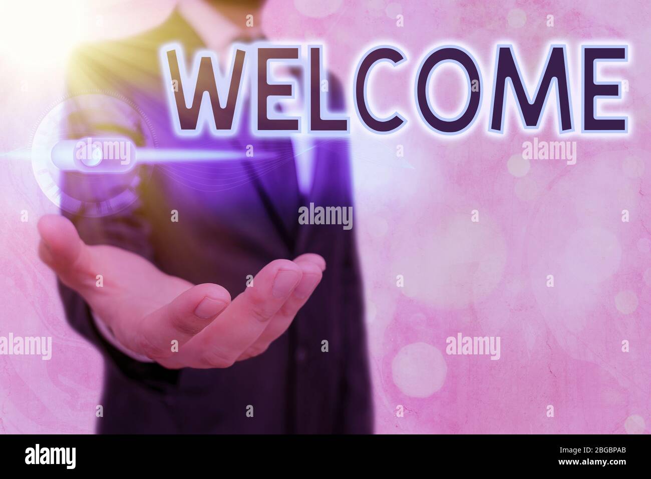 Text sign showing Welcome. Business photo text instance or manner of ...