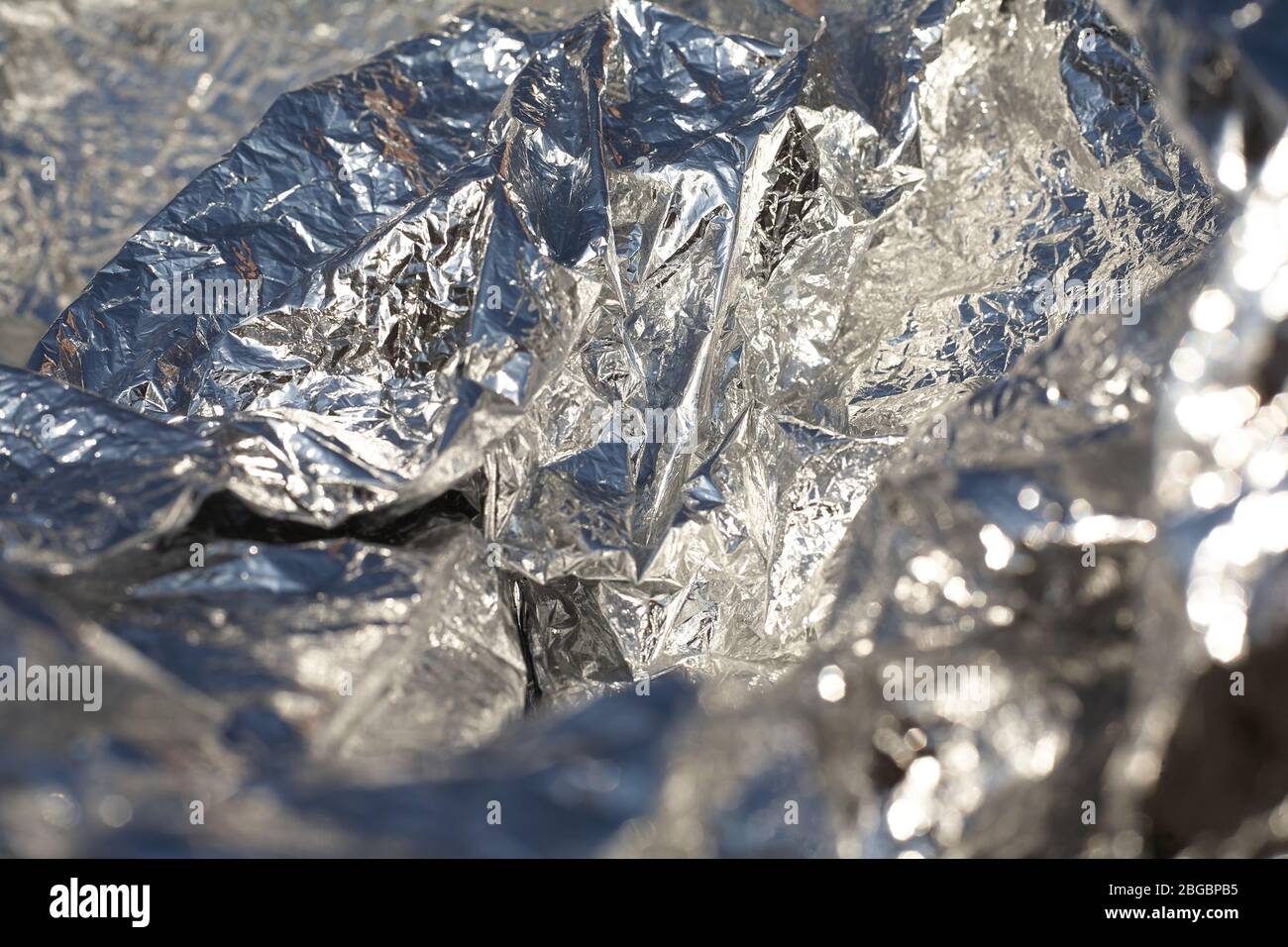Texture of a thin crumpled sheet of foil. Crumpled foil background ...