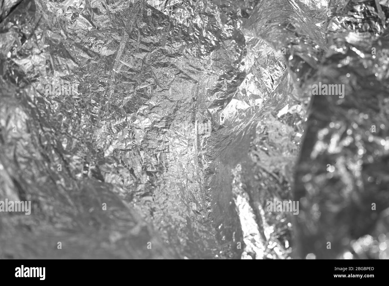 Texture of a thin crumpled sheet of foil. Crumpled foil background ...