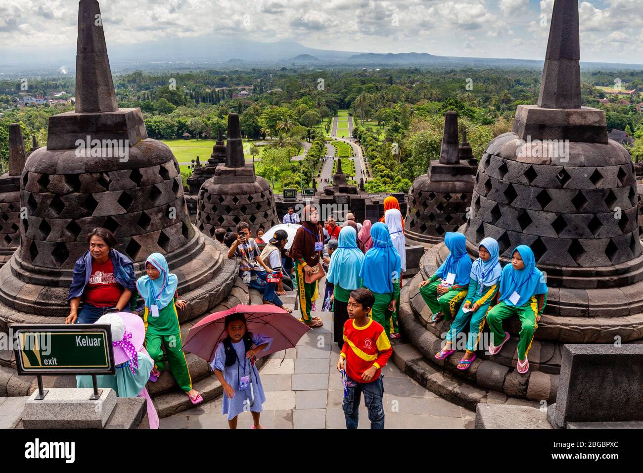 Indonesian Domestic Visitors At Borobudur Temple, Yogyakarta, Central ...
