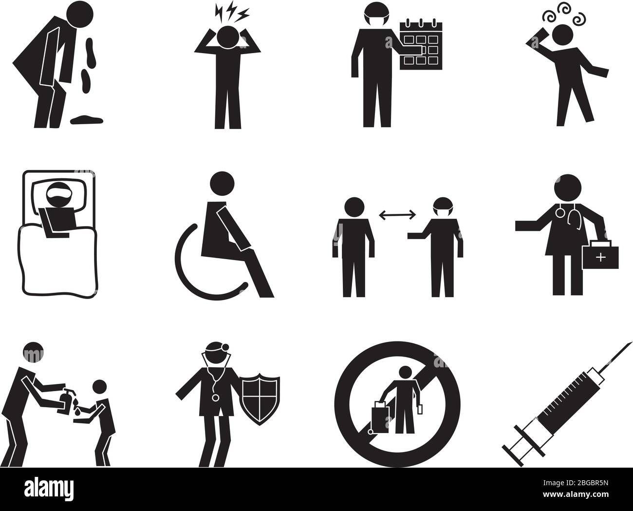 bundle of health pictograms set icons Stock Vector Image & Art - Alamy