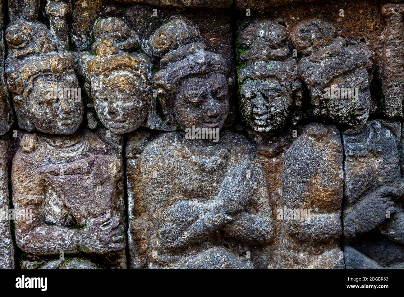 Relief Panels At Borobudur Temple, Yogyakarta, Central Java, Indonesia ...