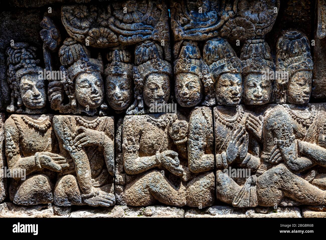 Relief Panels At Borobudur Temple, Yogyakarta, Central Java, Indonesia ...