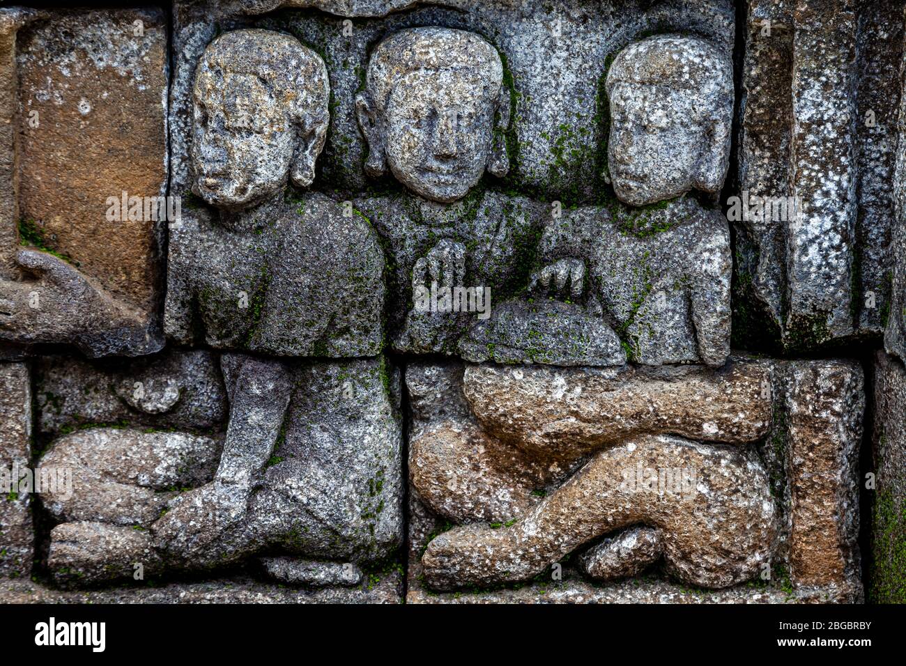 Relief Panels At Borobudur Temple, Yogyakarta, Central Java, Indonesia ...