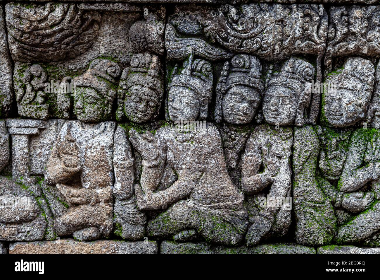 Relief Panels At Borobudur Temple, Yogyakarta, Central Java, Indonesia ...