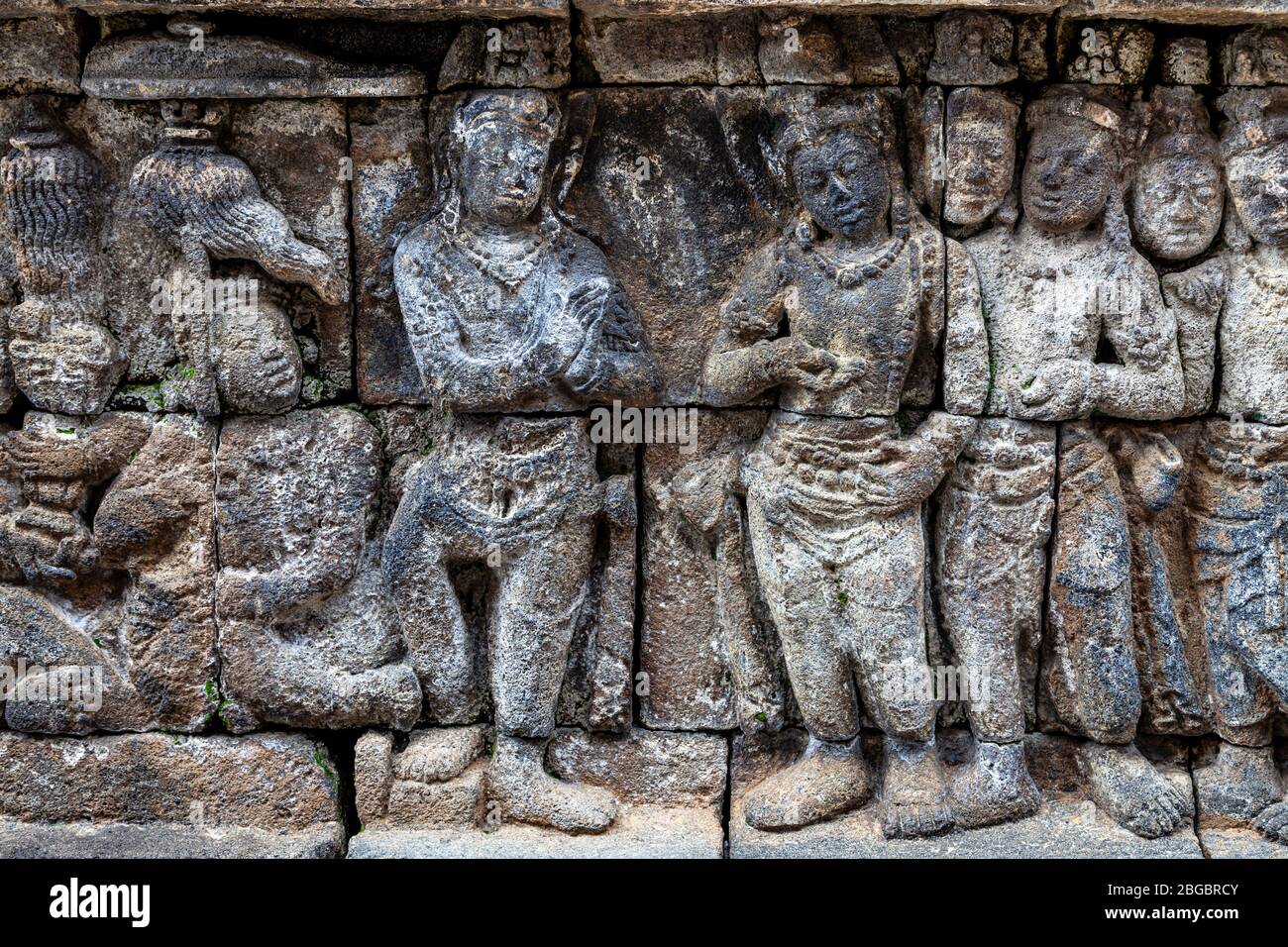 Relief Panels At Borobudur Temple, Yogyakarta, Central Java, Indonesia ...