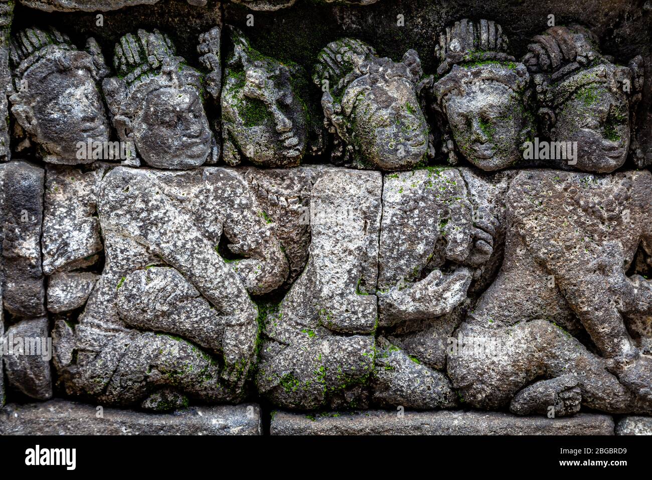 Relief Panels At Borobudur Temple, Yogyakarta, Central Java, Indonesia ...