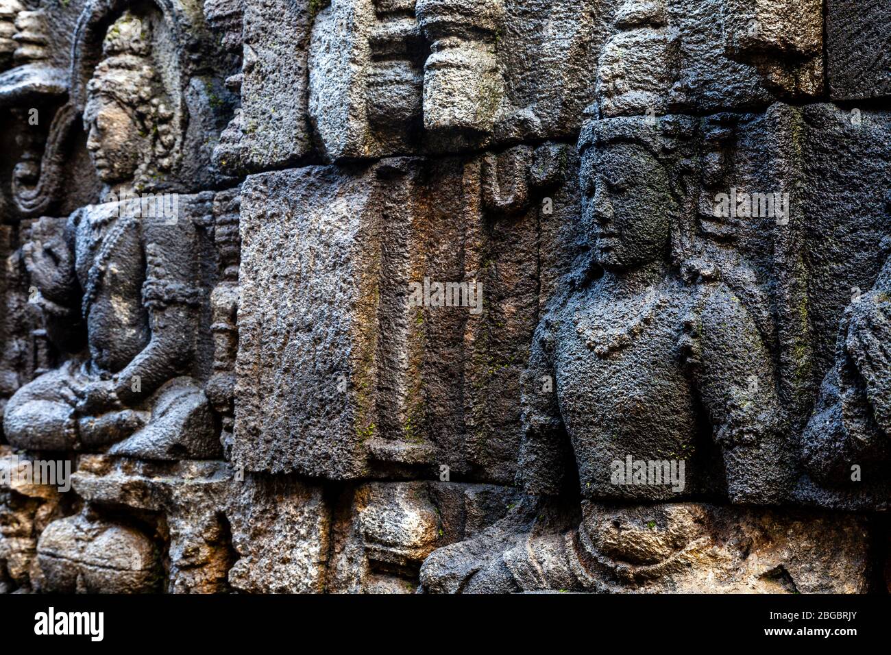 Relief Panels At Borobudur Temple, Yogyakarta, Central Java, Indonesia ...