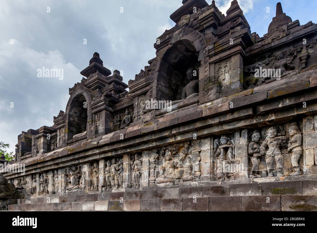 Relief Panels At Borobudur Temple, Yogyakarta, Central Java, Indonesia ...