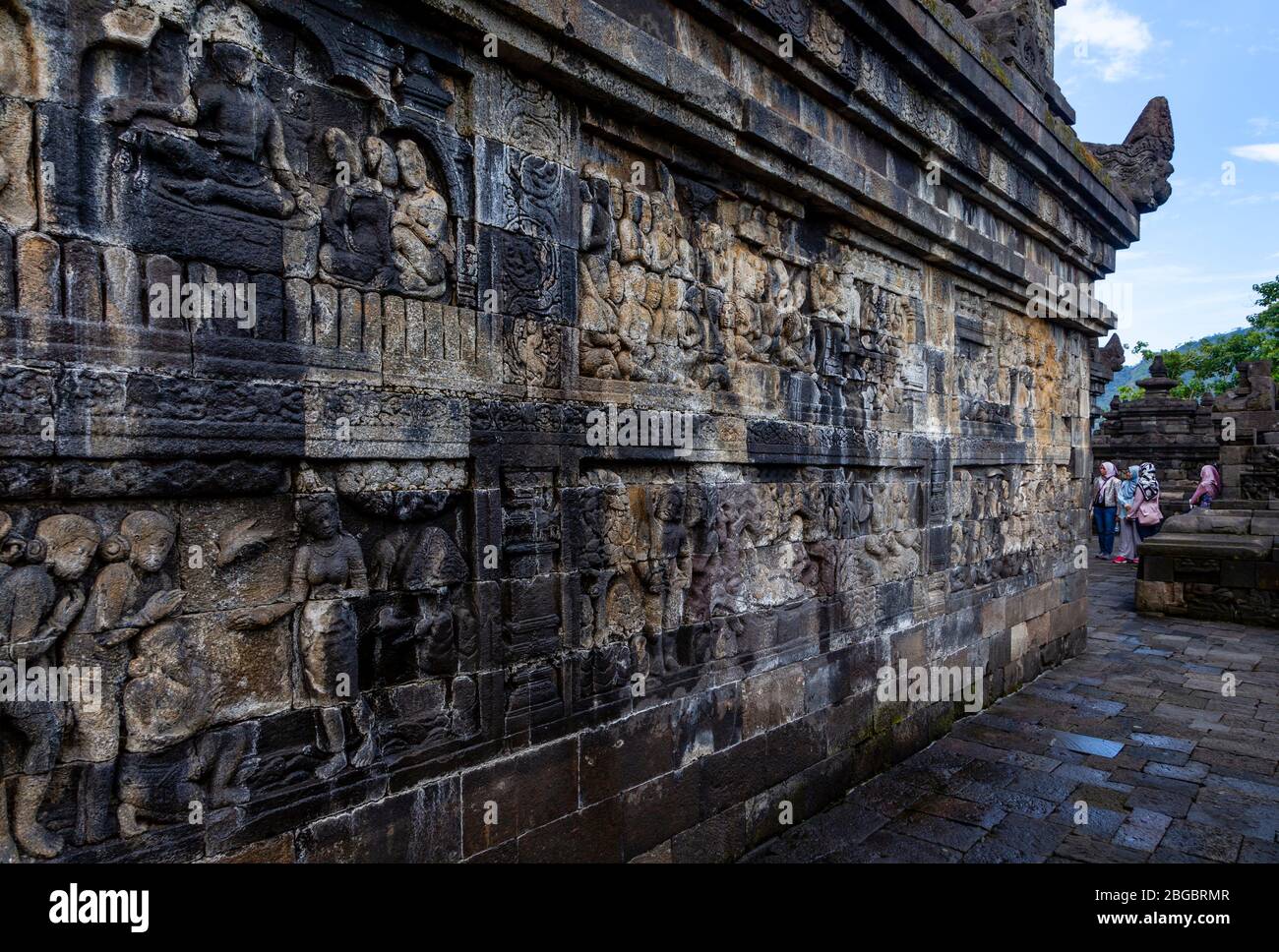 Relief Panels At Borobudur Temple, Yogyakarta, Central Java, Indonesia ...