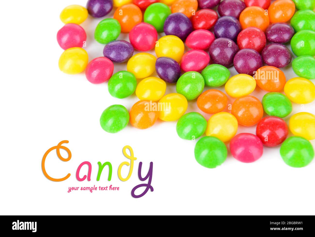 Different colorful fruit candy isolated on white Stock Photo - Alamy