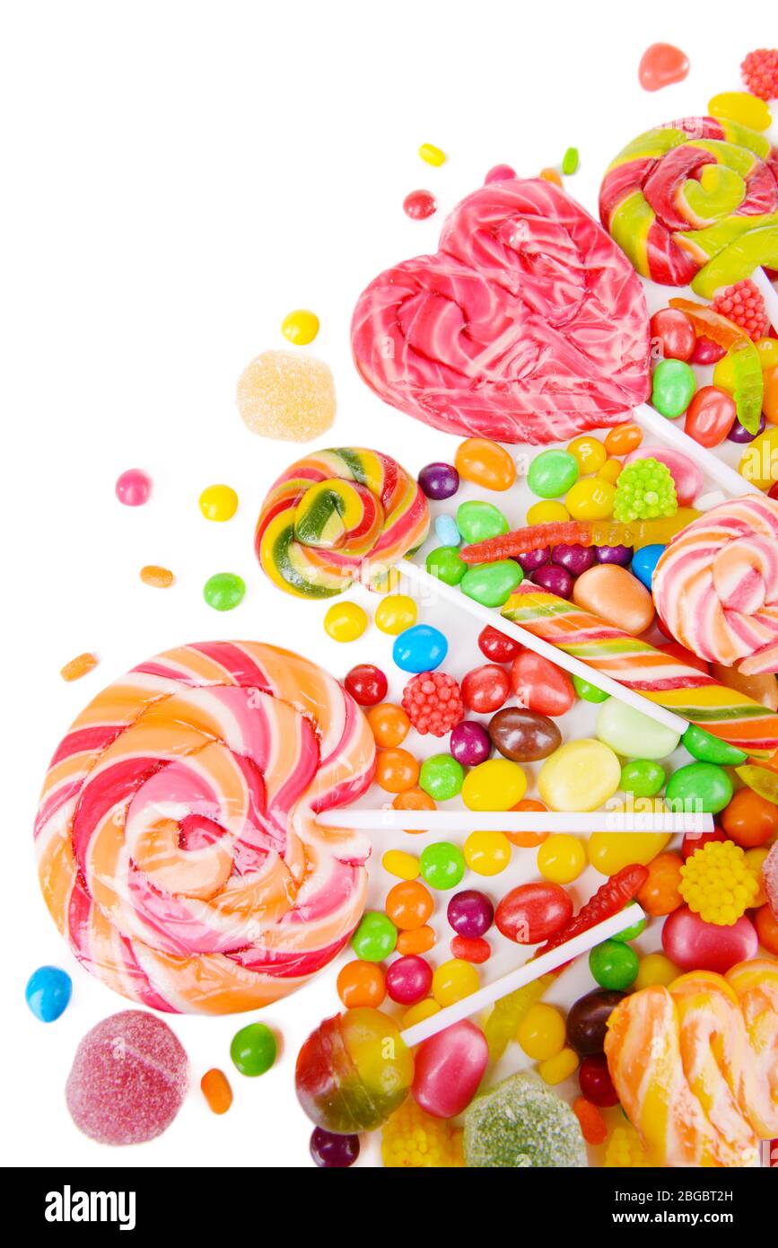 Different colorful fruit candy close-up Stock Photo - Alamy
