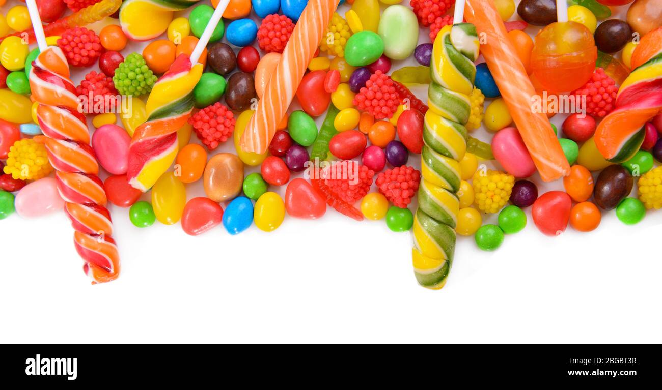 Different colorful fruit candy close-up Stock Photo - Alamy