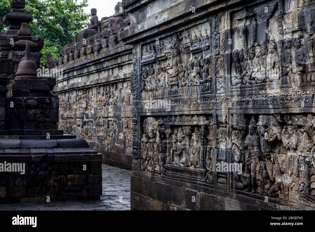 Relief Panels At Borobudur Temple, Yogyakarta, Central Java, Indonesia ...