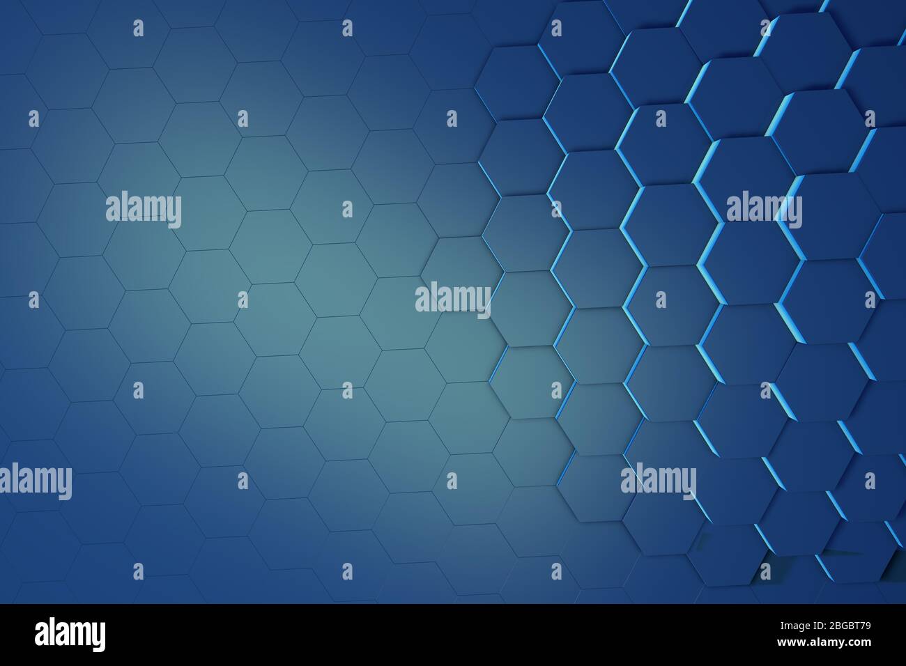 Glowing blue hexagon pattern background. 3D rendering Stock Photo - Alamy