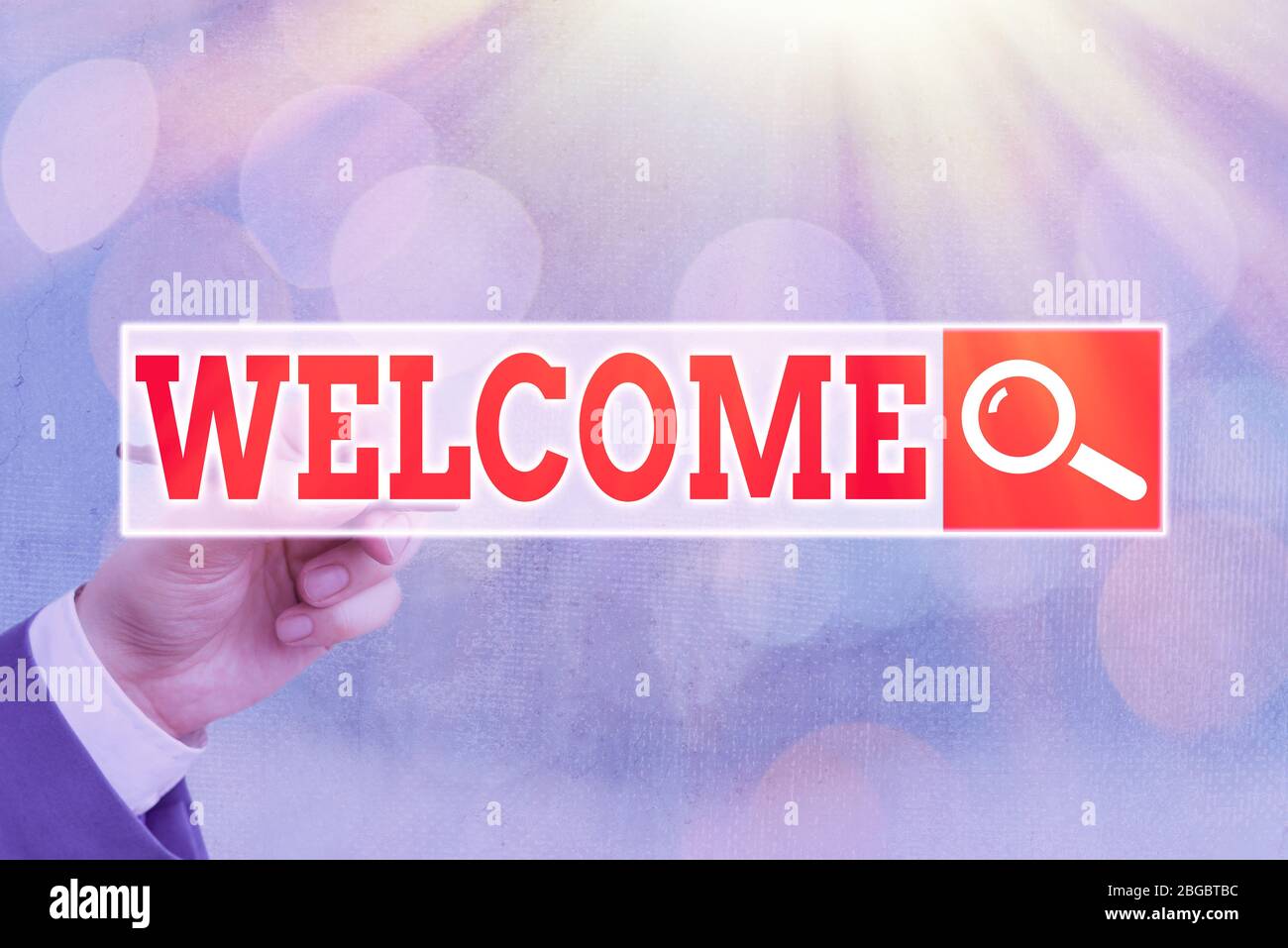 Conceptual hand writing showing Welcome. Concept meaning instance or ...