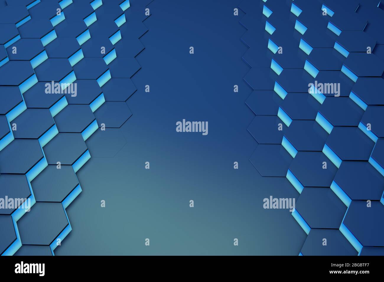 Glowing blue hexagon pattern background. 3D rendering Stock Photo - Alamy