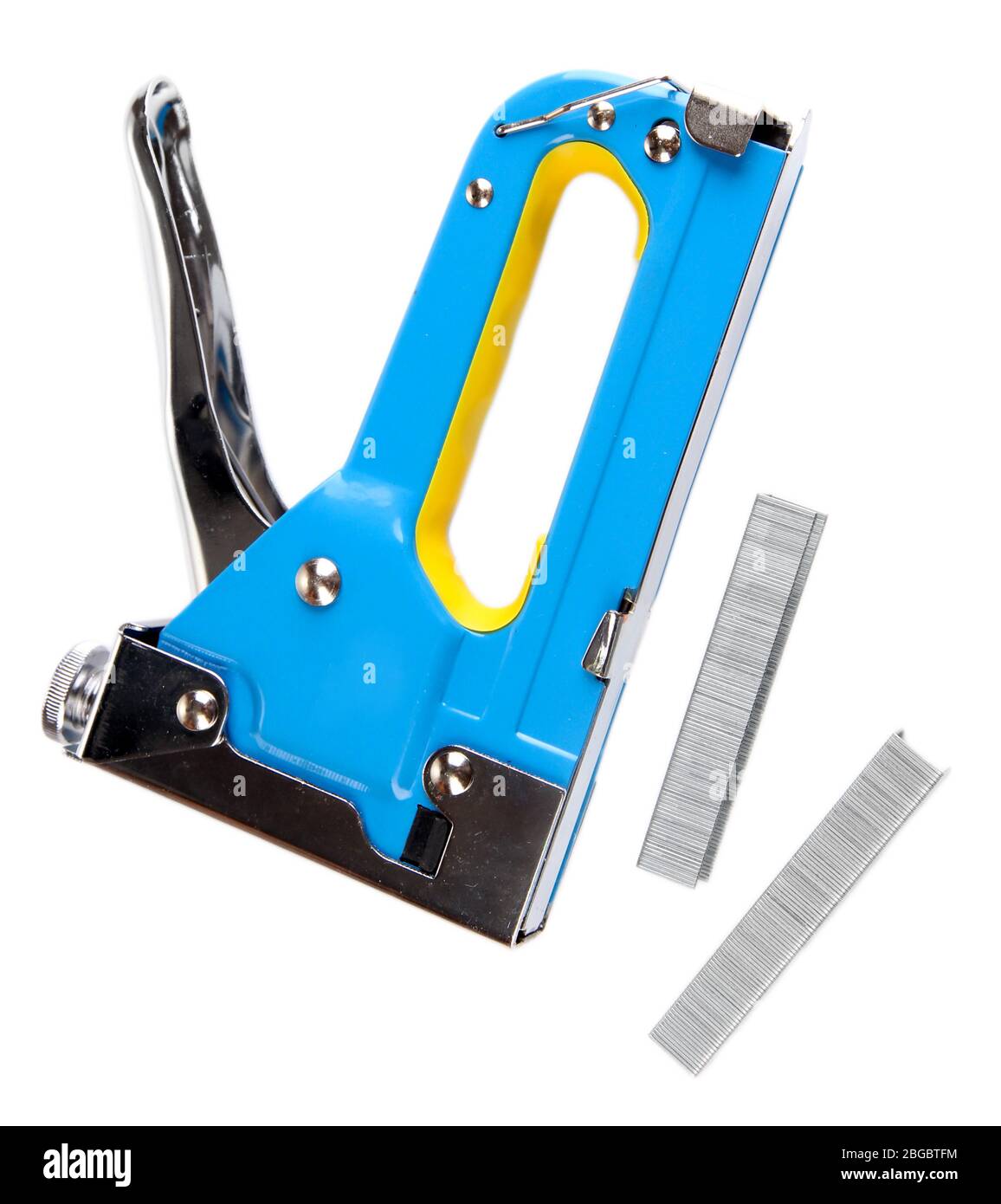 Construction stapler and staples isolated on white Stock Photo - Alamy