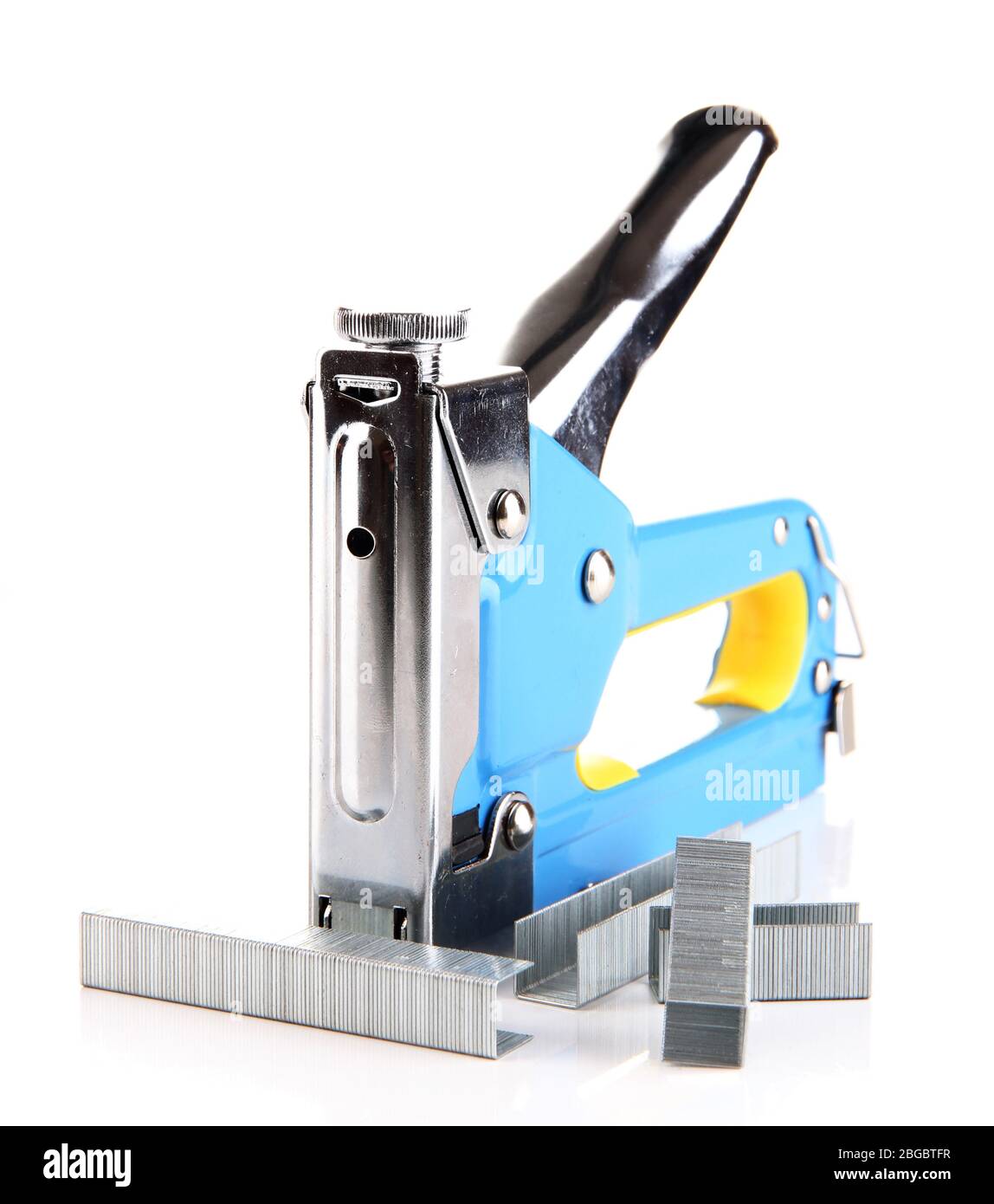 Construction stapler and staples isolated on white Stock Photo - Alamy
