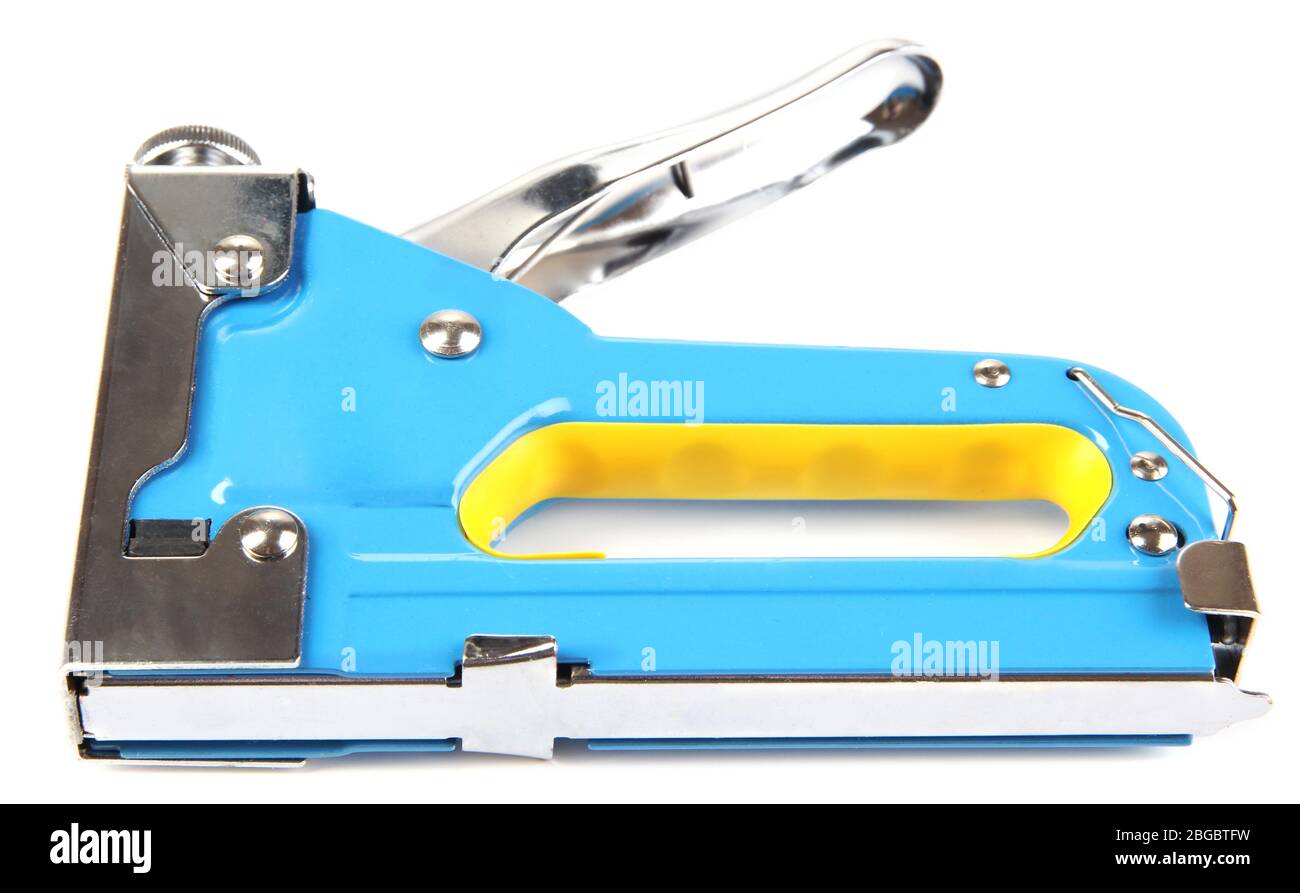 Construction stapler isolated on white Stock Photo - Alamy