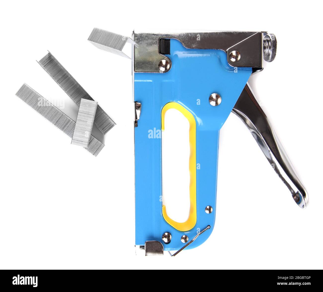 Construction stapler and staples isolated on white Stock Photo - Alamy