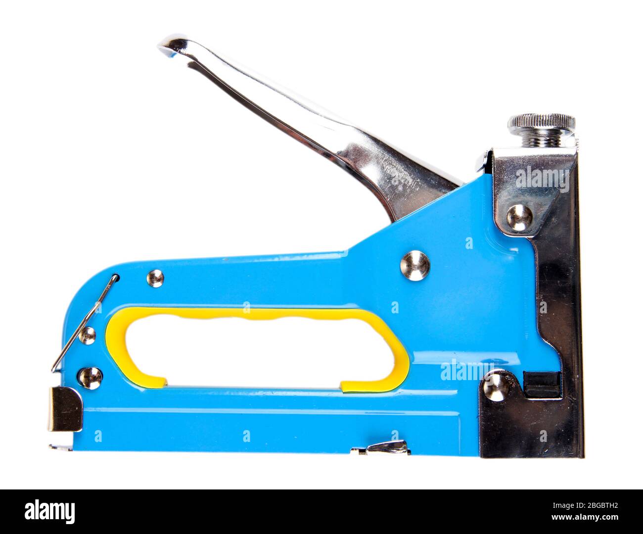Construction stapler isolated on white Stock Photo - Alamy