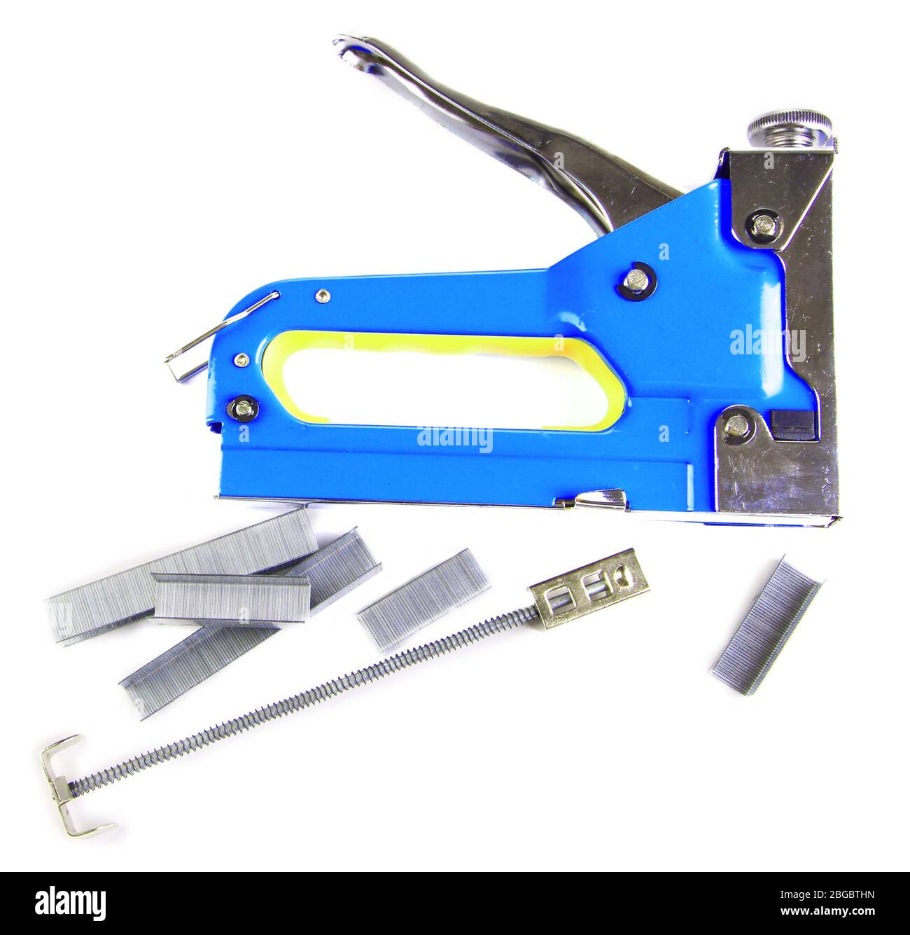 Construction stapler and staples isolated on white Stock Photo - Alamy