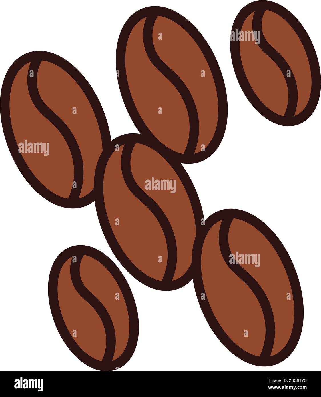 coffee grains line and fill style Stock Vector Image & Art - Alamy