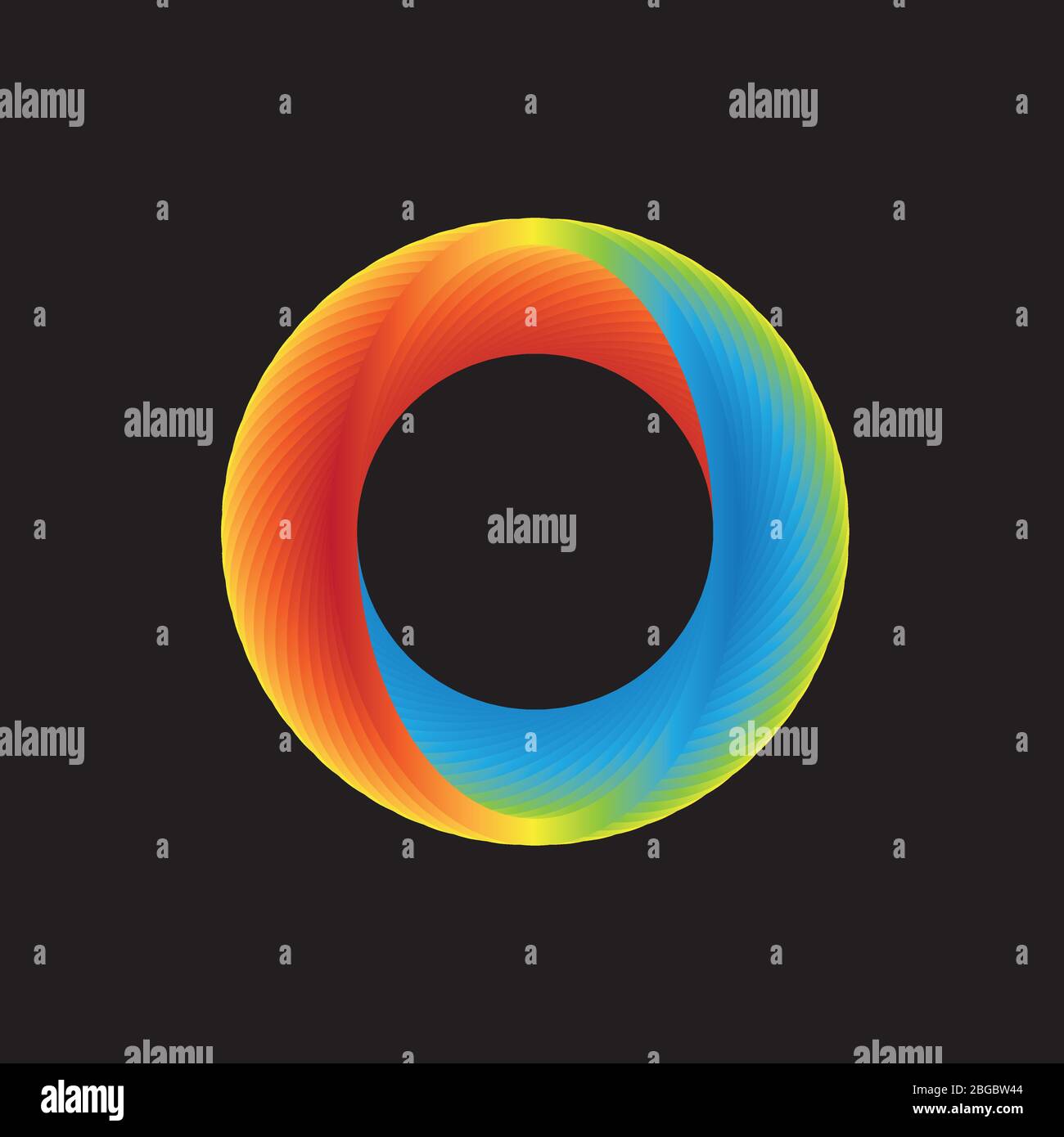 Gradient rainbow colors dynamic ellipse shape on black background Stock ...