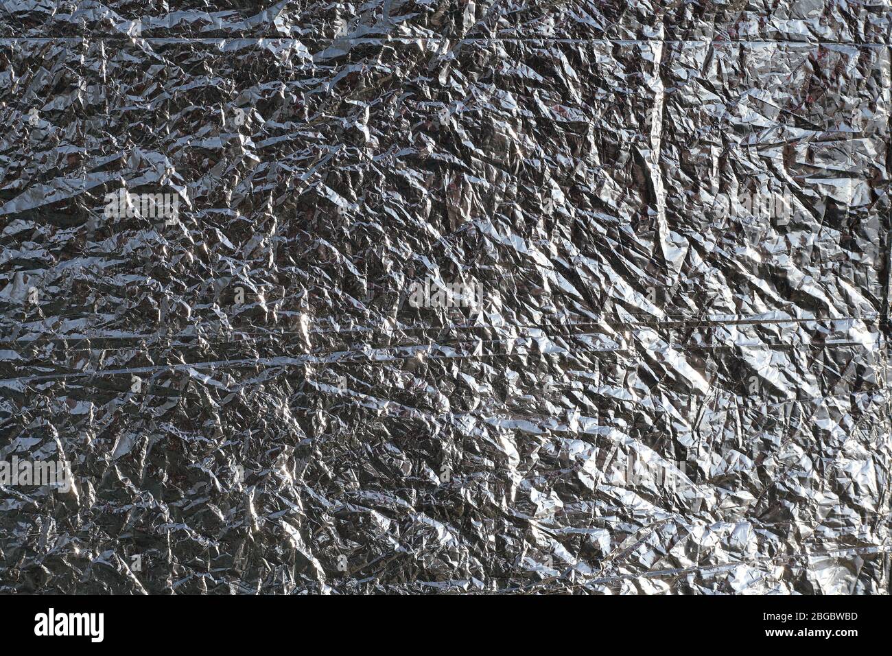 Texture of a thin crumpled sheet of foil. Crumpled foil background ...