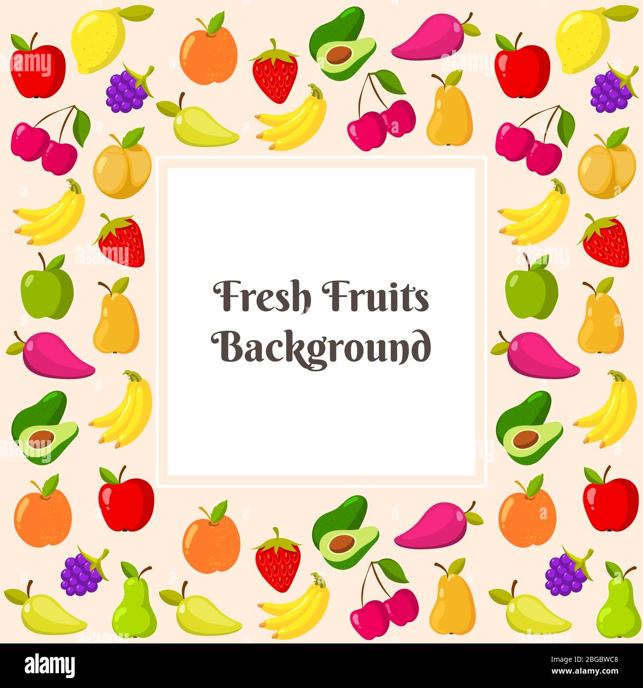Vector template with fruit frame Stock Vector Image & Art - Alamy