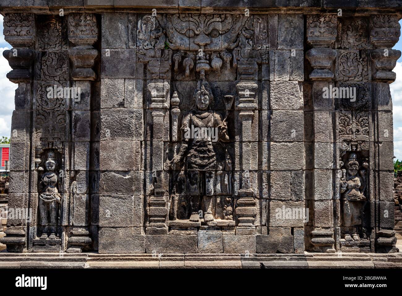 Bas Relief Panels At Candi Sewu Buddhist Temple, The Prambanan Temple ...