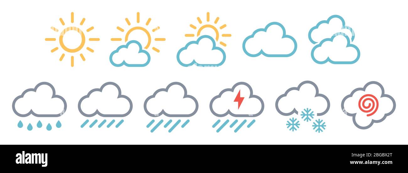 minimal simple weather reports icons set Stock Vector Image & Art - Alamy