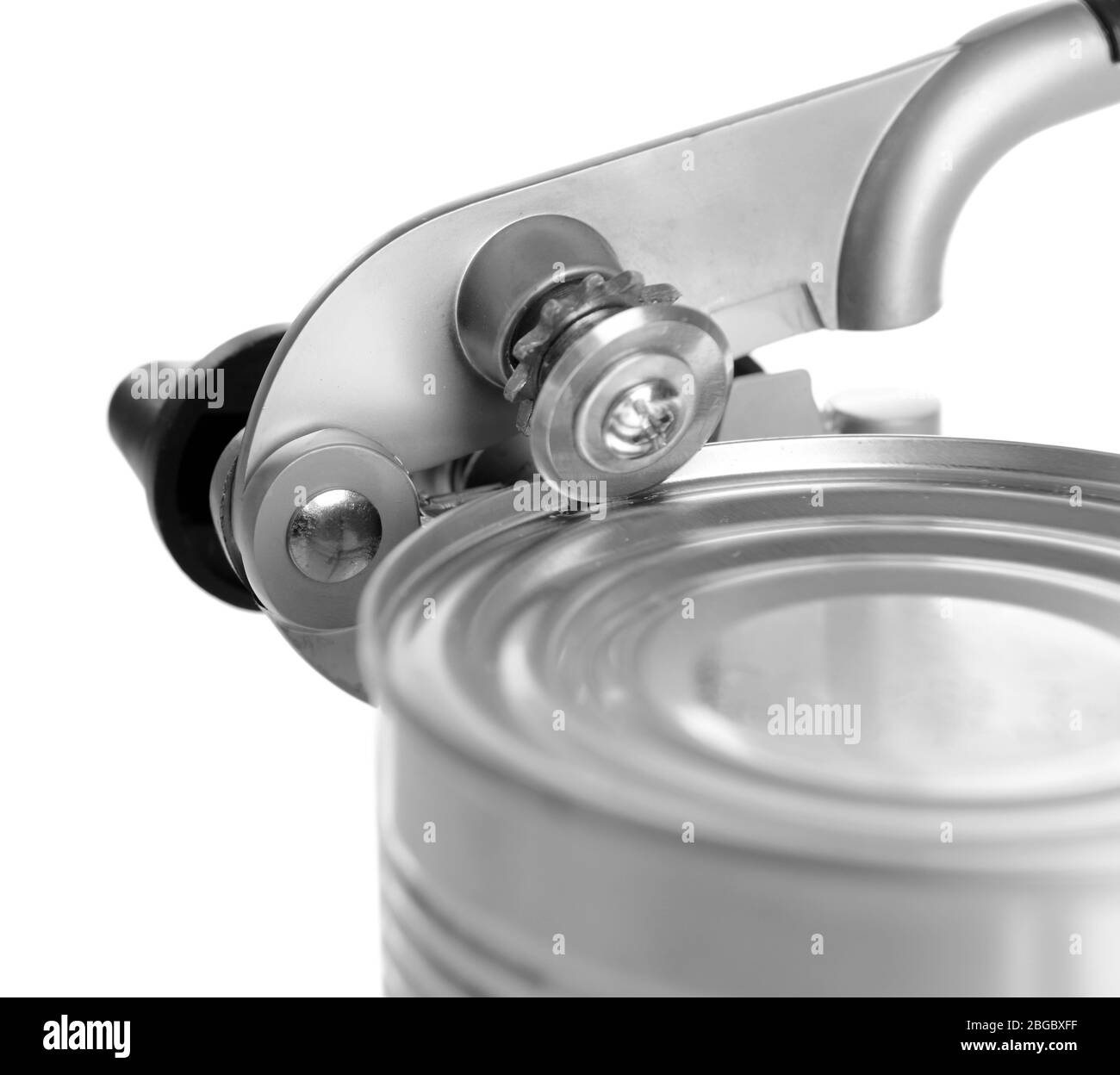 Can piercer with canned isolated on white Stock Photo - Alamy