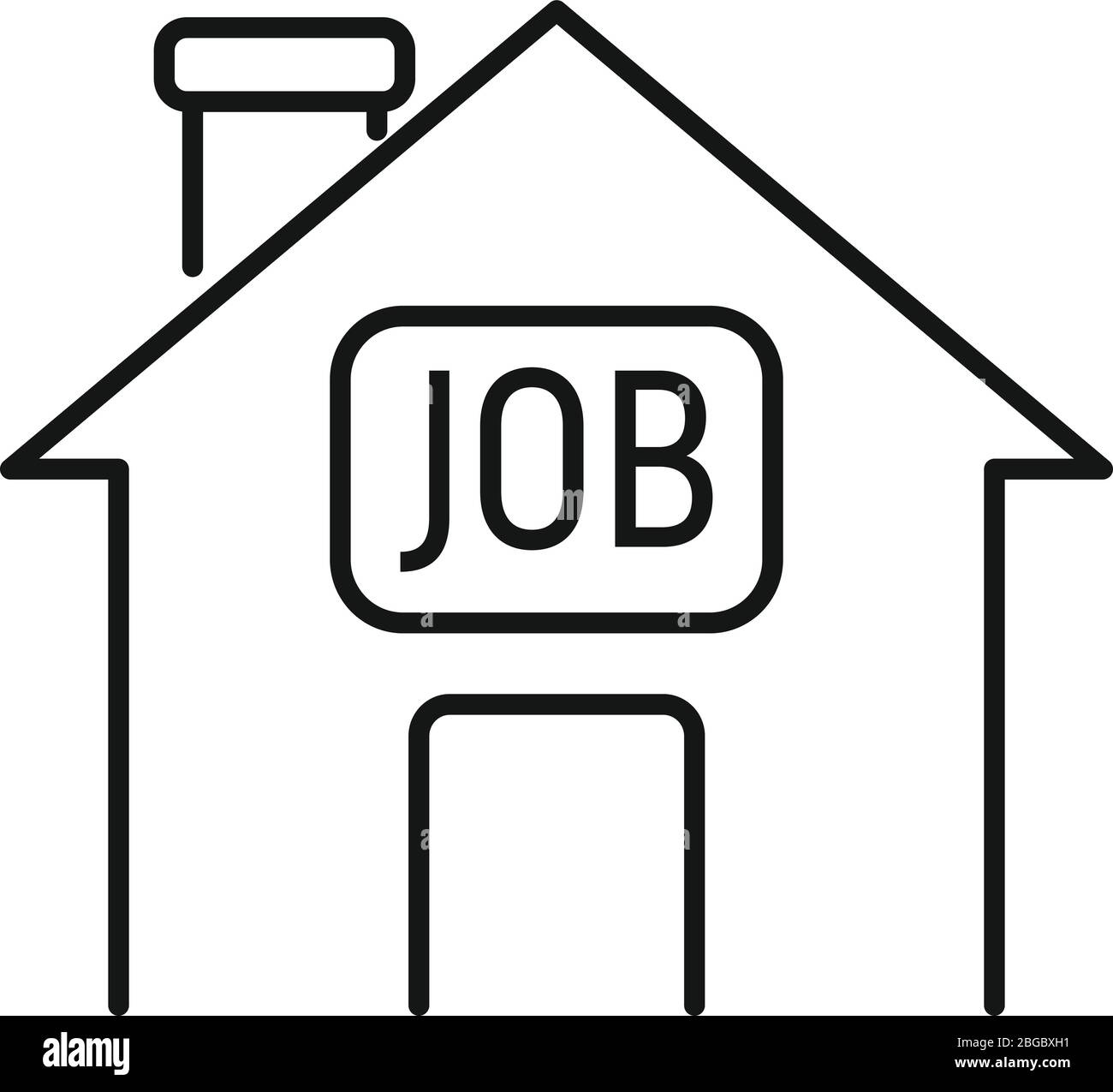 Job house icon. Outline job house vector icon for web design isolated ...