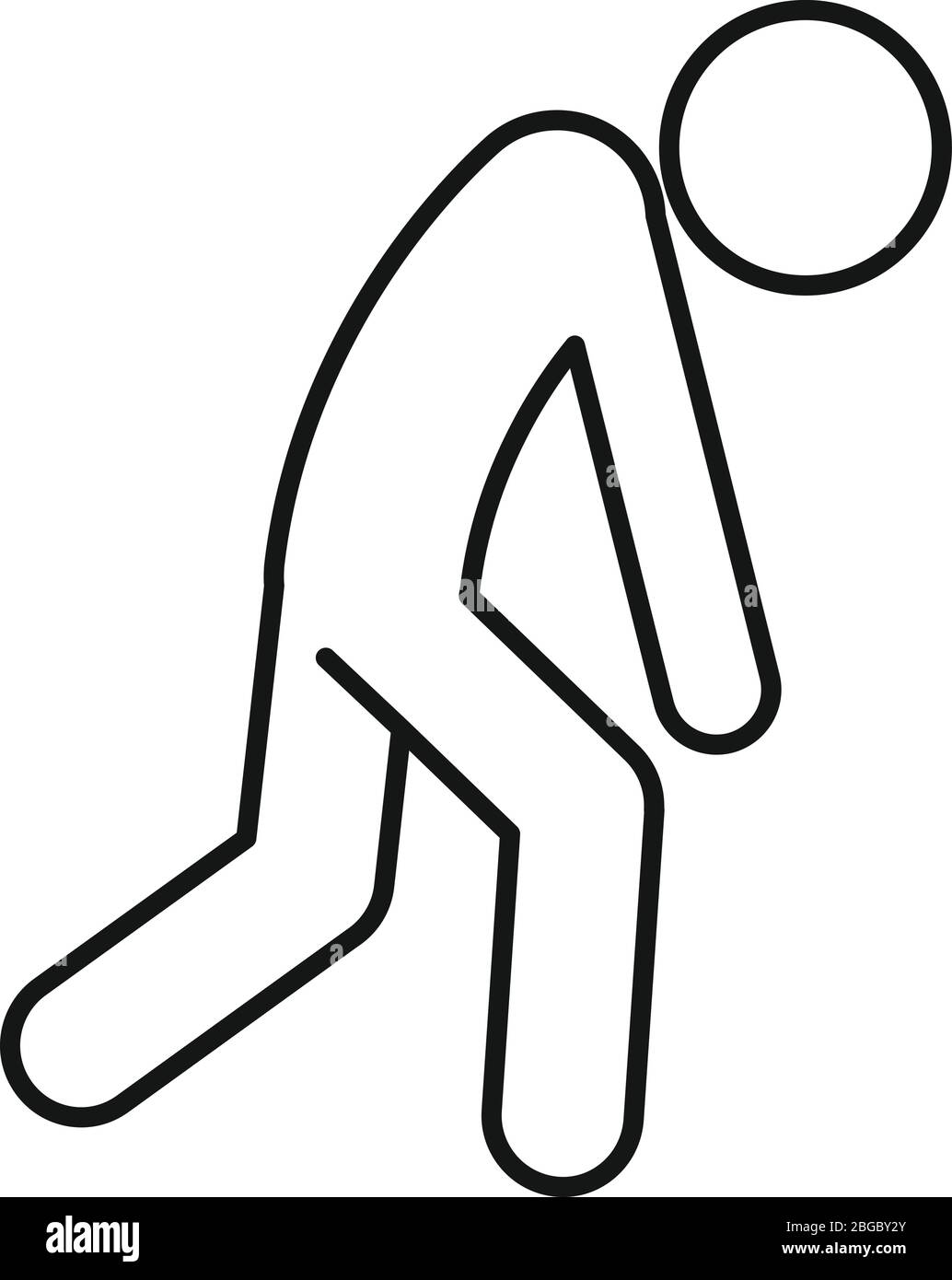 Depression man icon. Outline depression man vector icon for web design ...