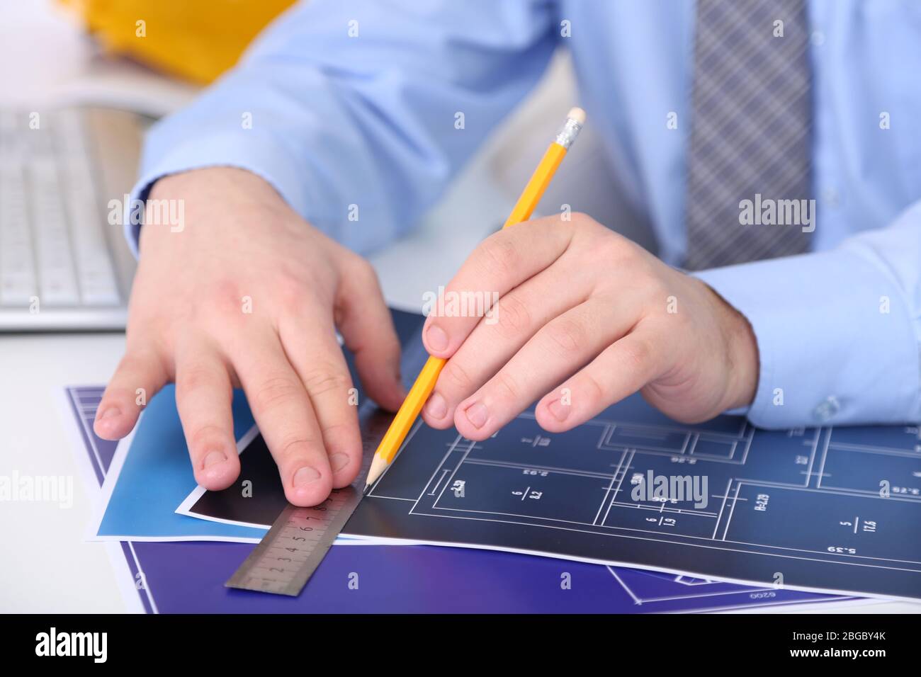 Architect working at office Stock Photo - Alamy