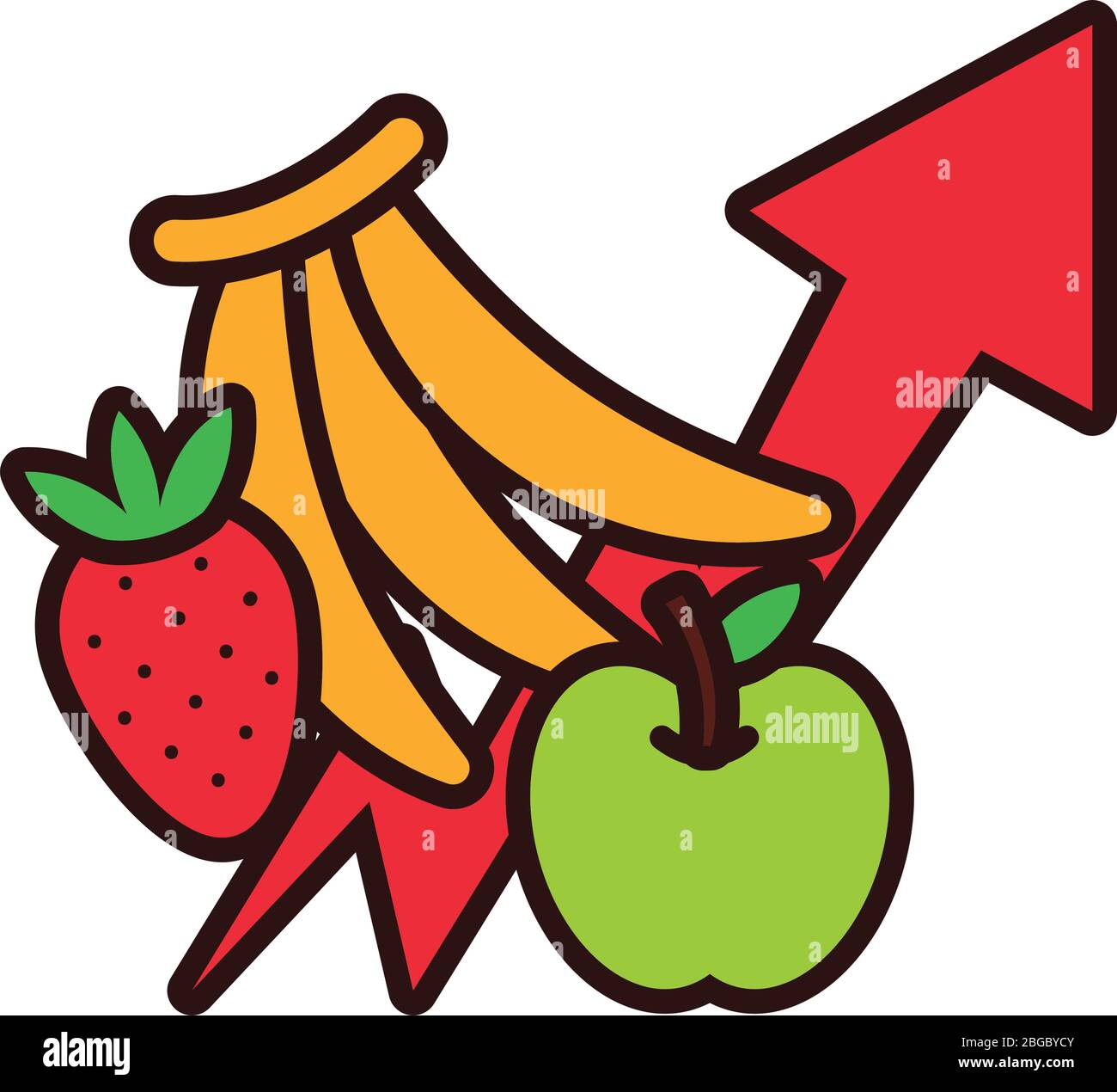 fruits fresh line and fill style Stock Vector Image & Art - Alamy