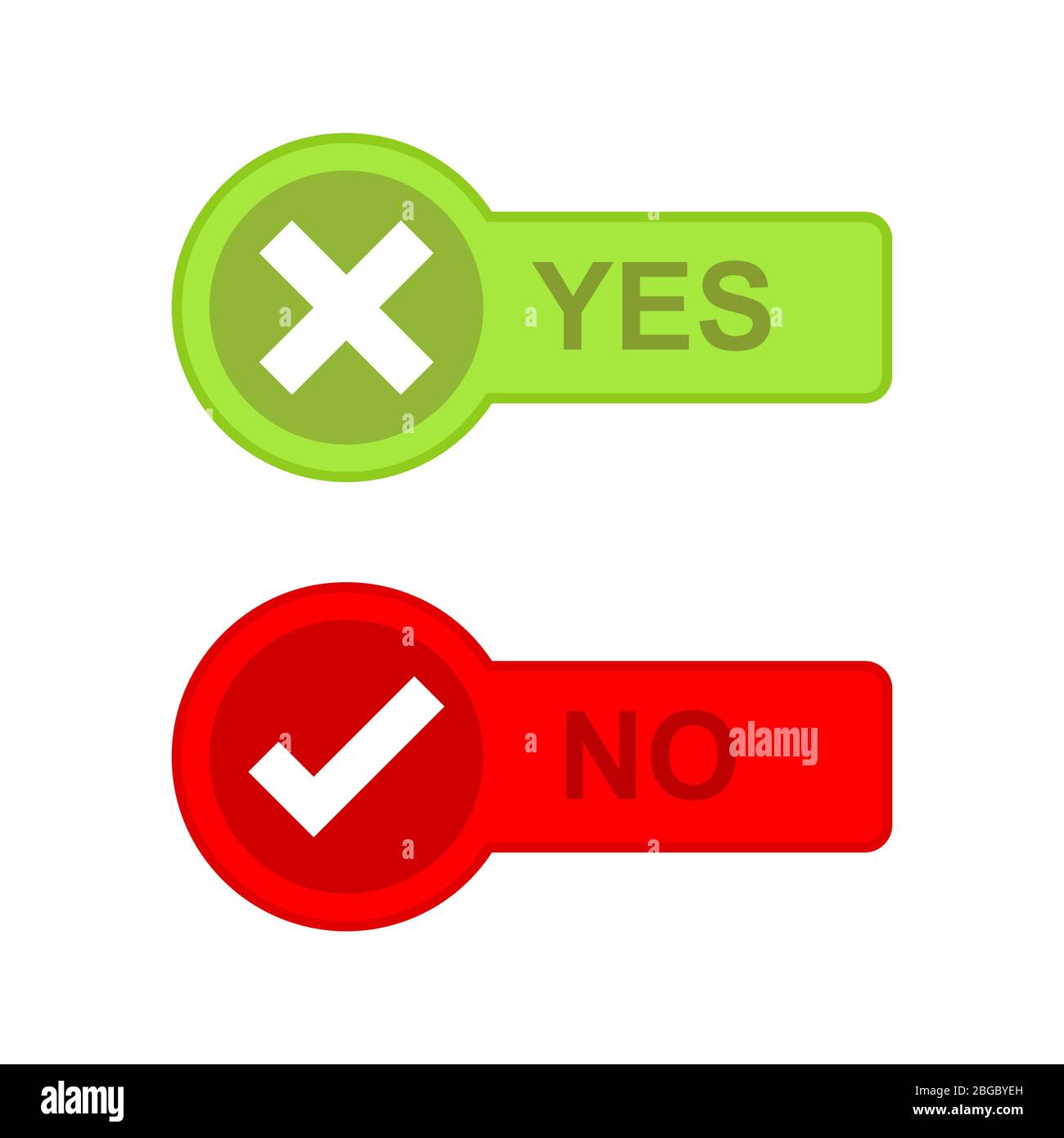 Yes No icon template, button. Vector illustration Stock Vector Image ...