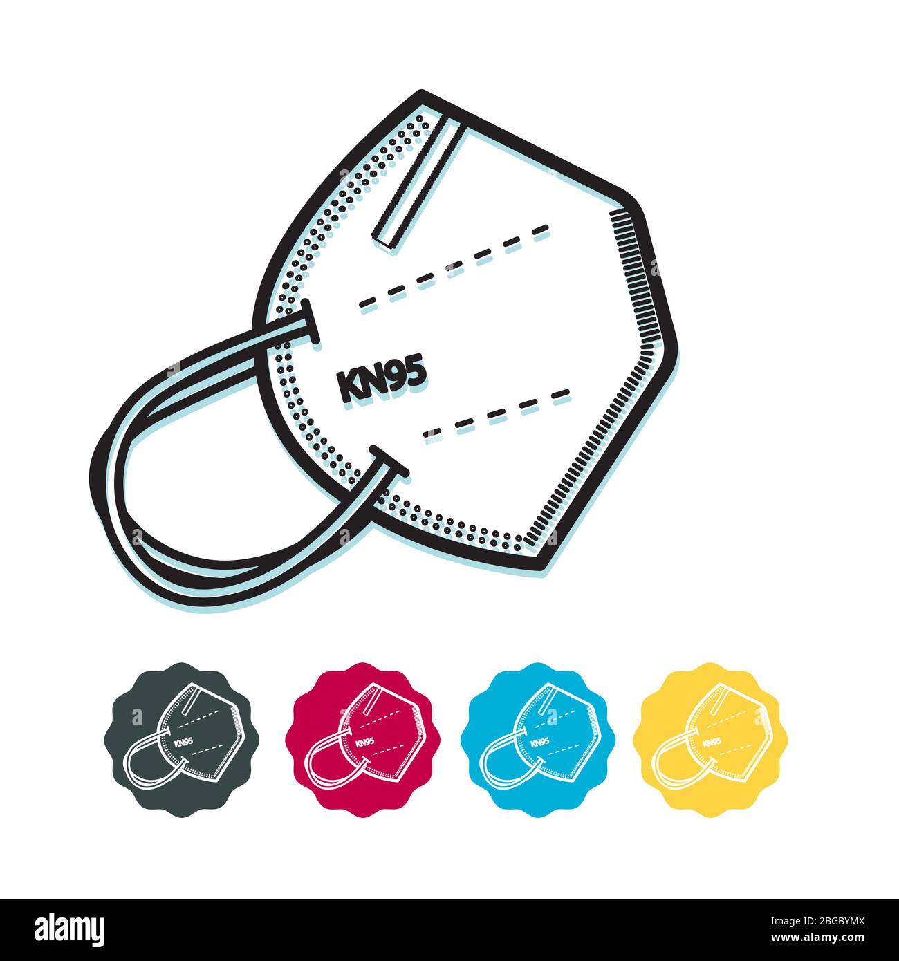 Respiratory Protective Mask - KN95 - Icon as EPS 10 File Stock Vector ...