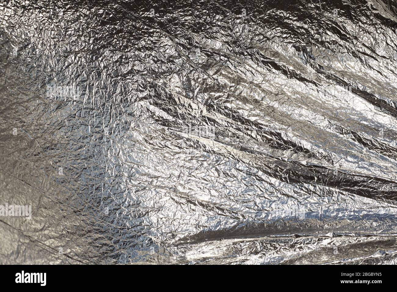 Texture of a thin crumpled sheet of foil. Crumpled foil background ...
