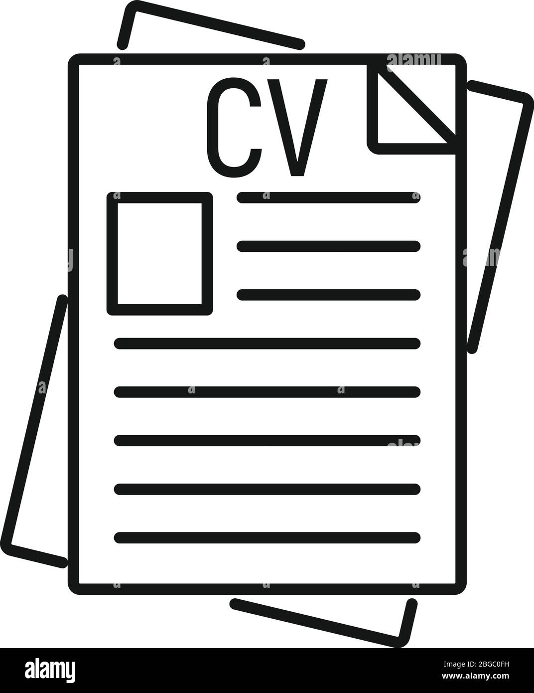Cv papers icon. Outline cv papers vector icon for web design isolated ...