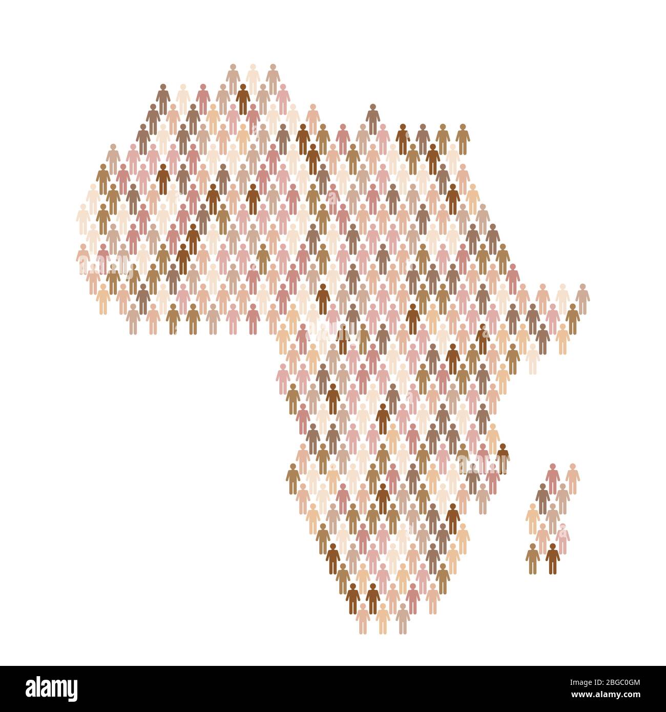 Africa population infographic. Map made from stick figure people Stock ...
