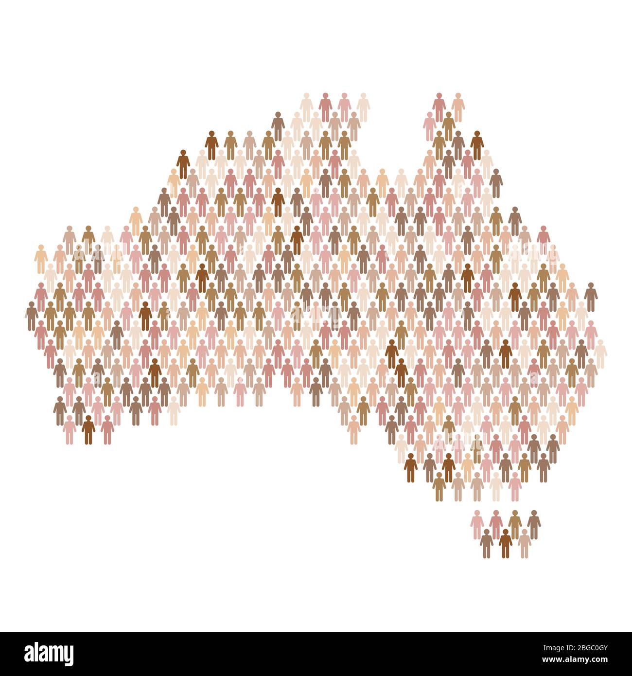 Australia population infographic. Map made from stick figure people ...