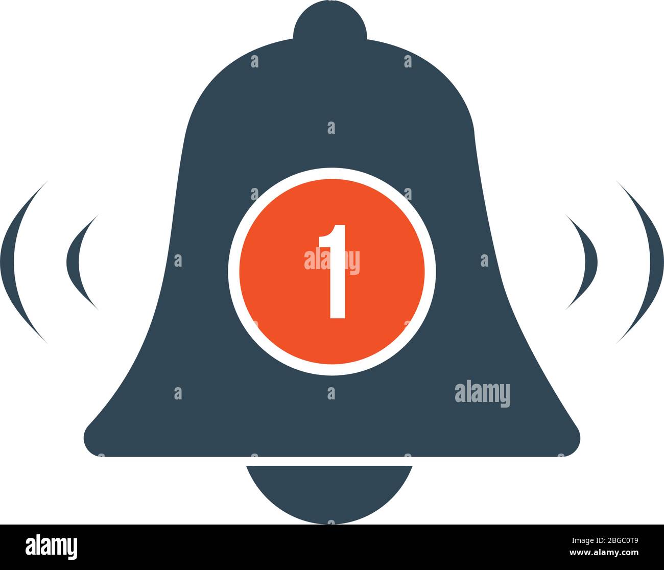 Vector Bell Icon with ring waves. Notification bell. Stock Vector ...