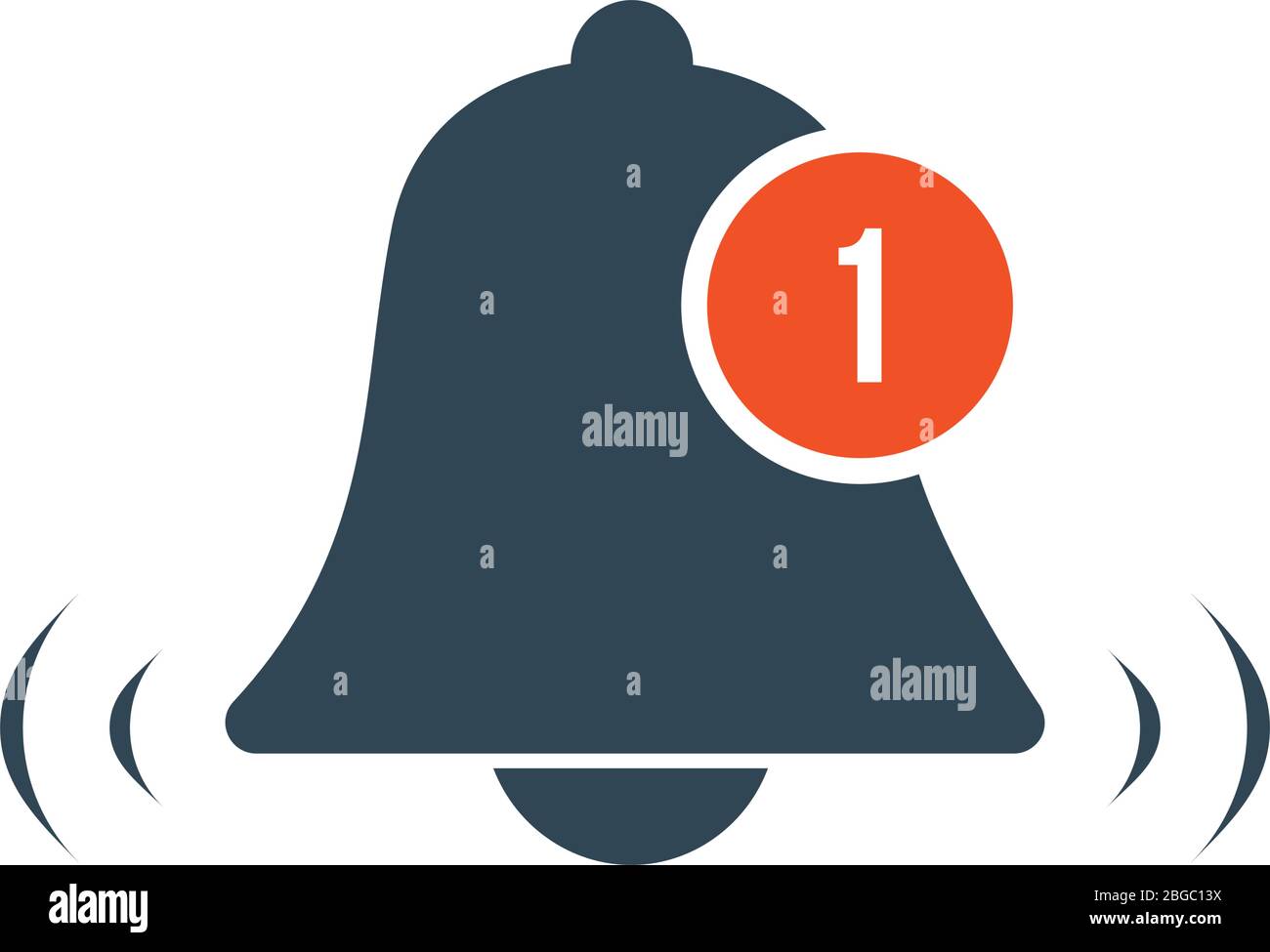 Vector Bell Icon with ring waves. Notification bell. Stock Vector ...