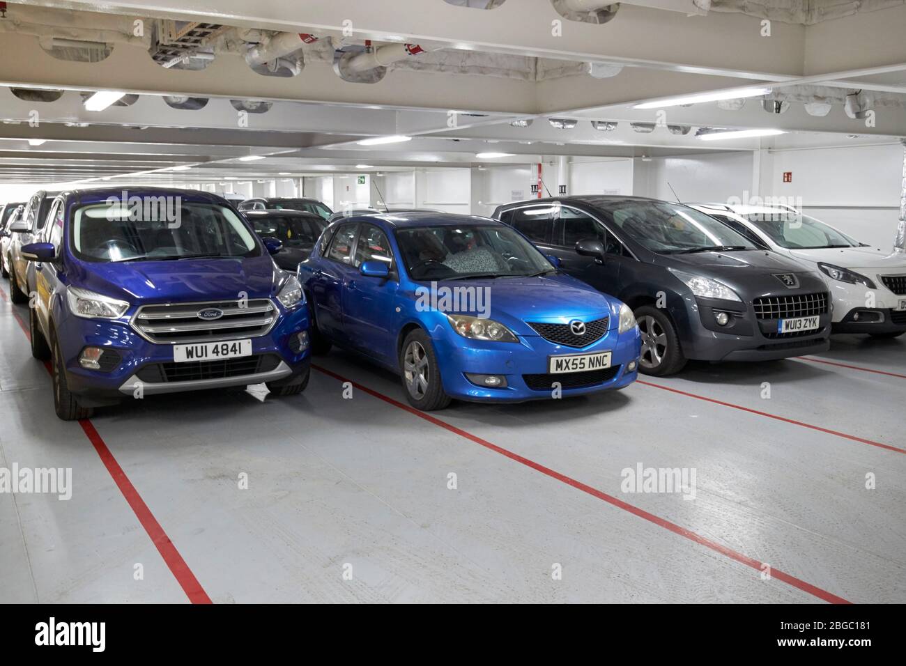 cars on car vehicle deck on board the new stena edda ferry on the ...
