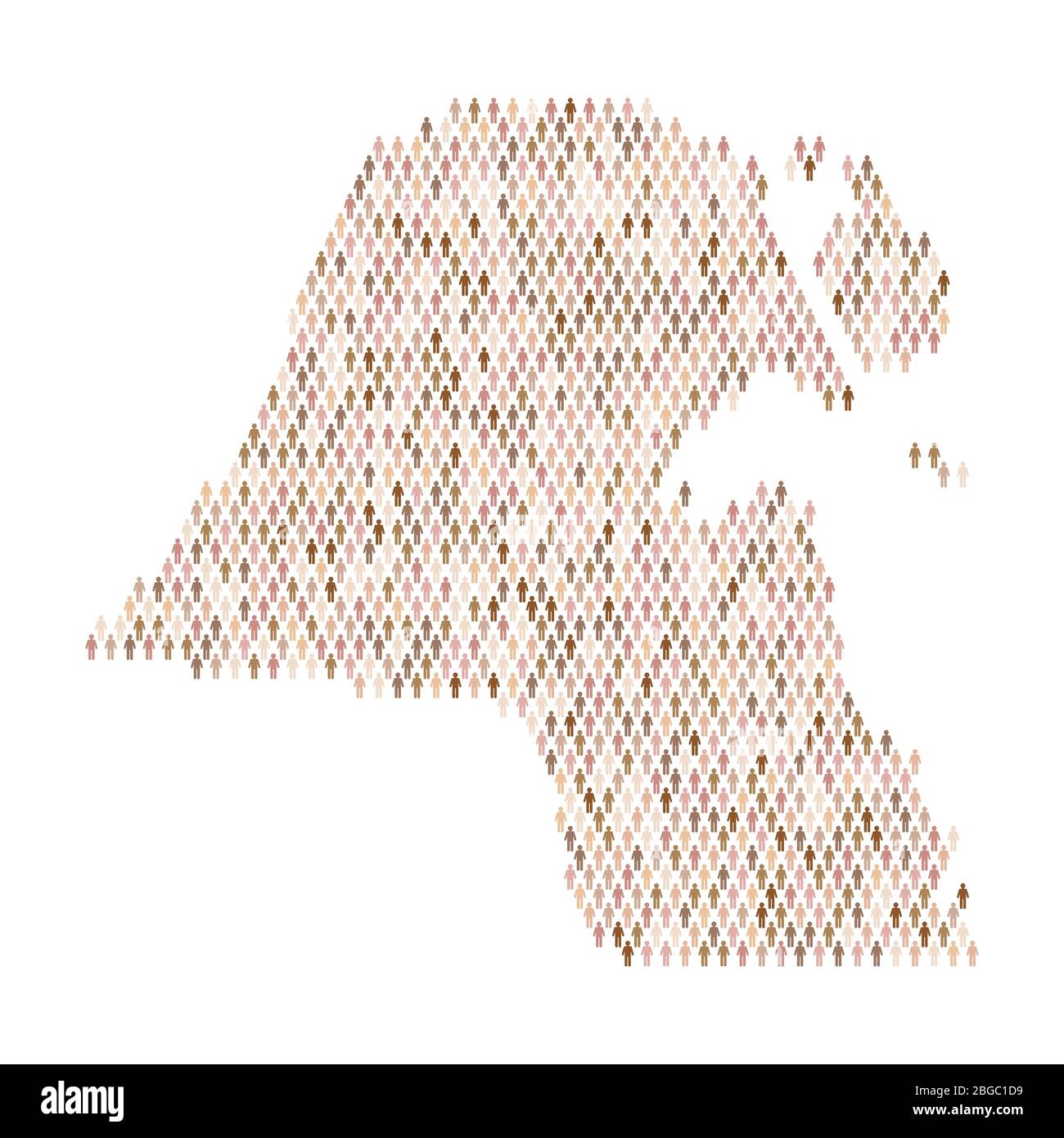 Kuwait population infographic. Map made from stick figure people Stock ...